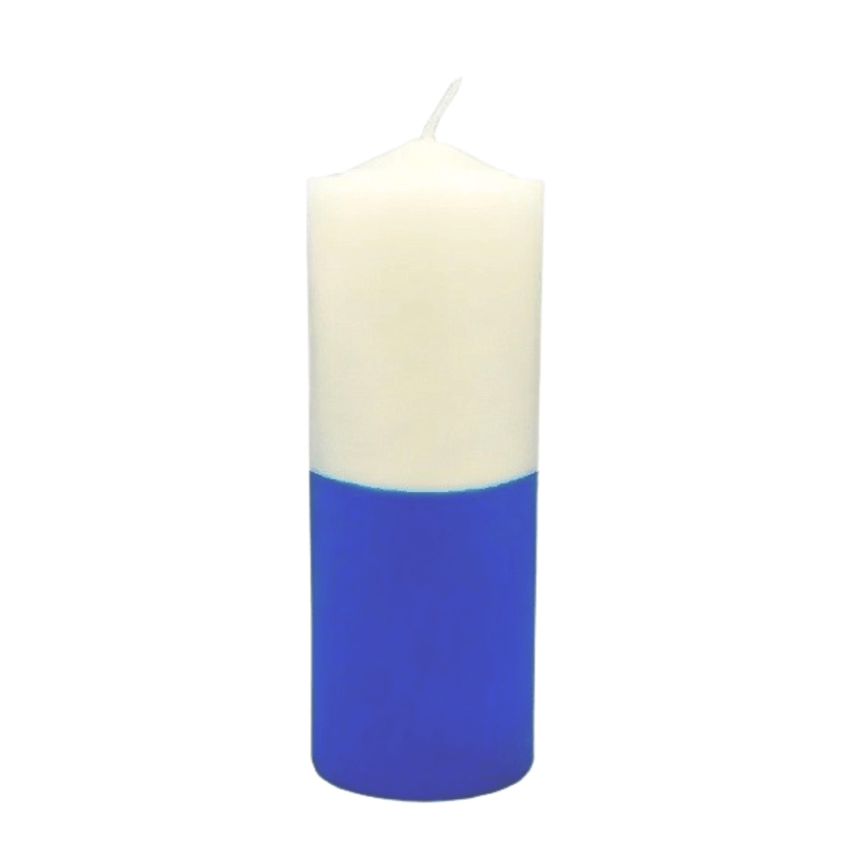 Velón bicolor blanco y azul - El templo de Oshún y Obba